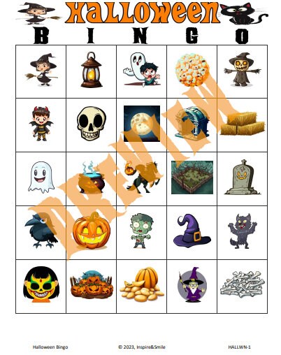 Halloween Bingo Game Printable Instant Download - Etsy