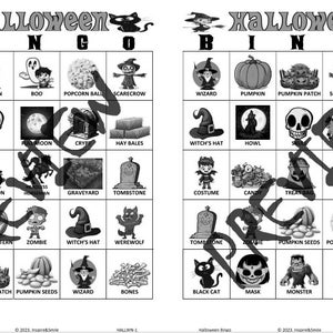 Halloween Bingo Game Printable Instant Download - Etsy