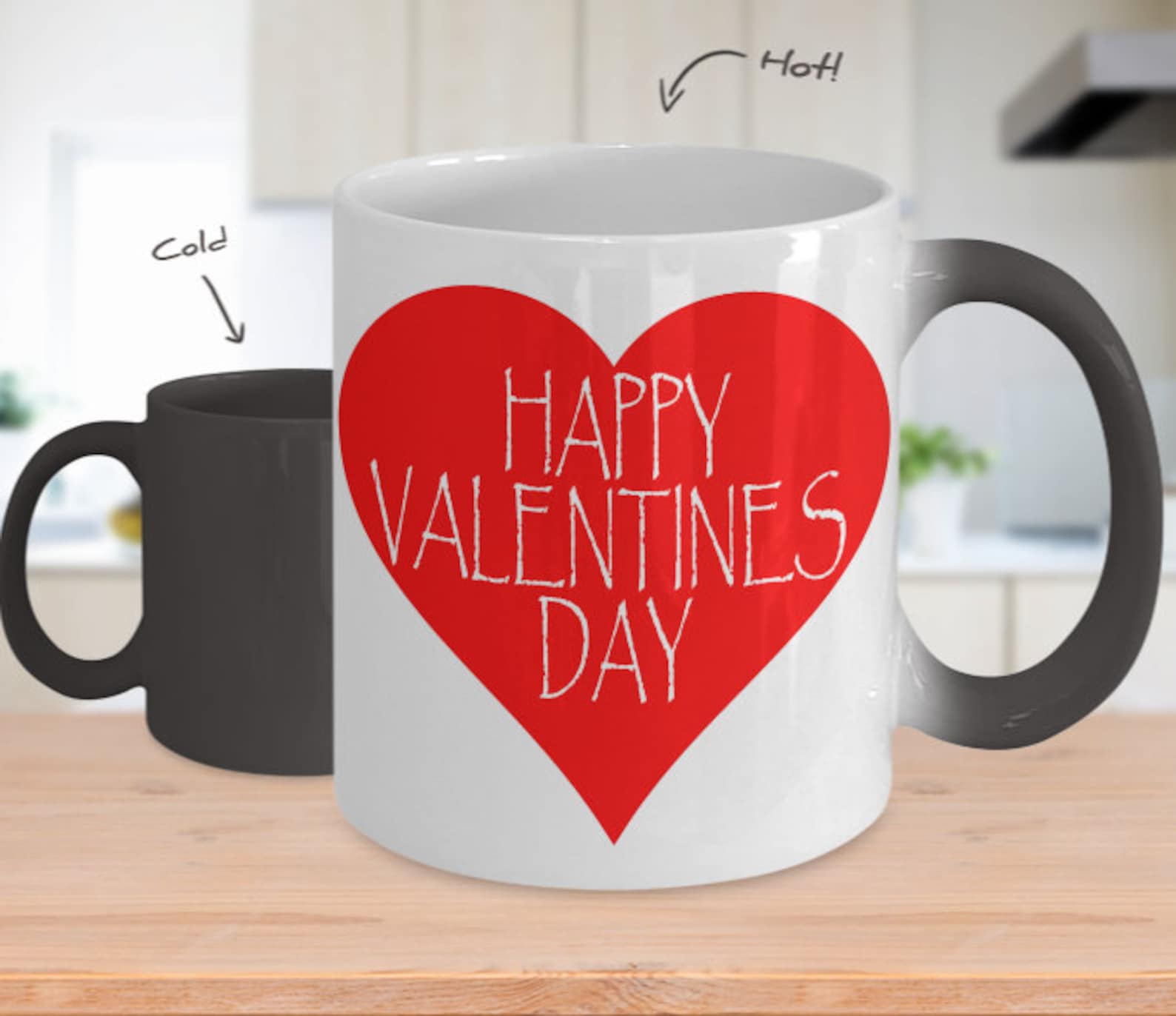Color Changing Coffee Mug Happy Valentines Day Romantic Mug Heat ...