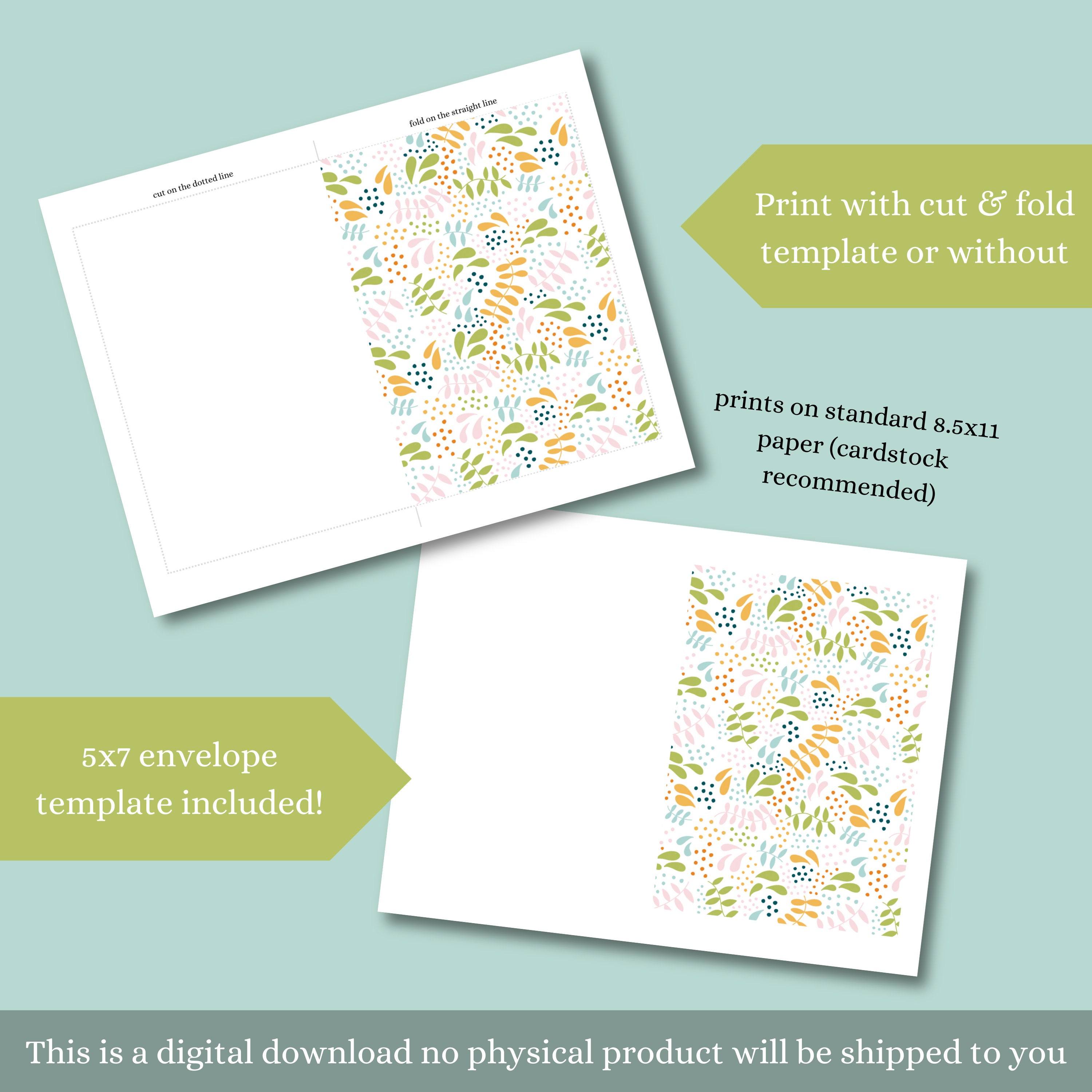 Printable Floral Card Printable Greeting Card Printable - Etsy
