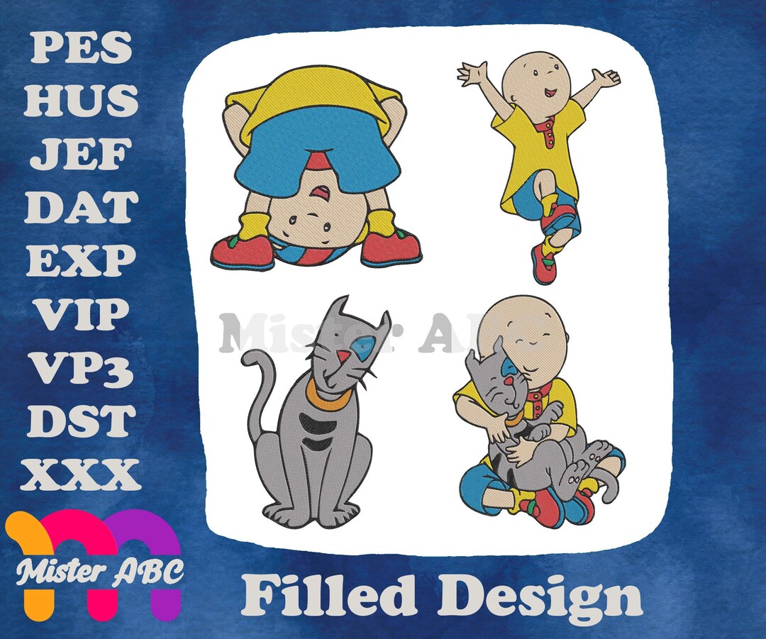 Caillou and Gilbert the Cat Playing Hiding Kids Educational Coon ...