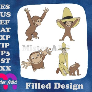 Curious George Monkey Waving Excited With Sombrero Man in Yellow Hat ...