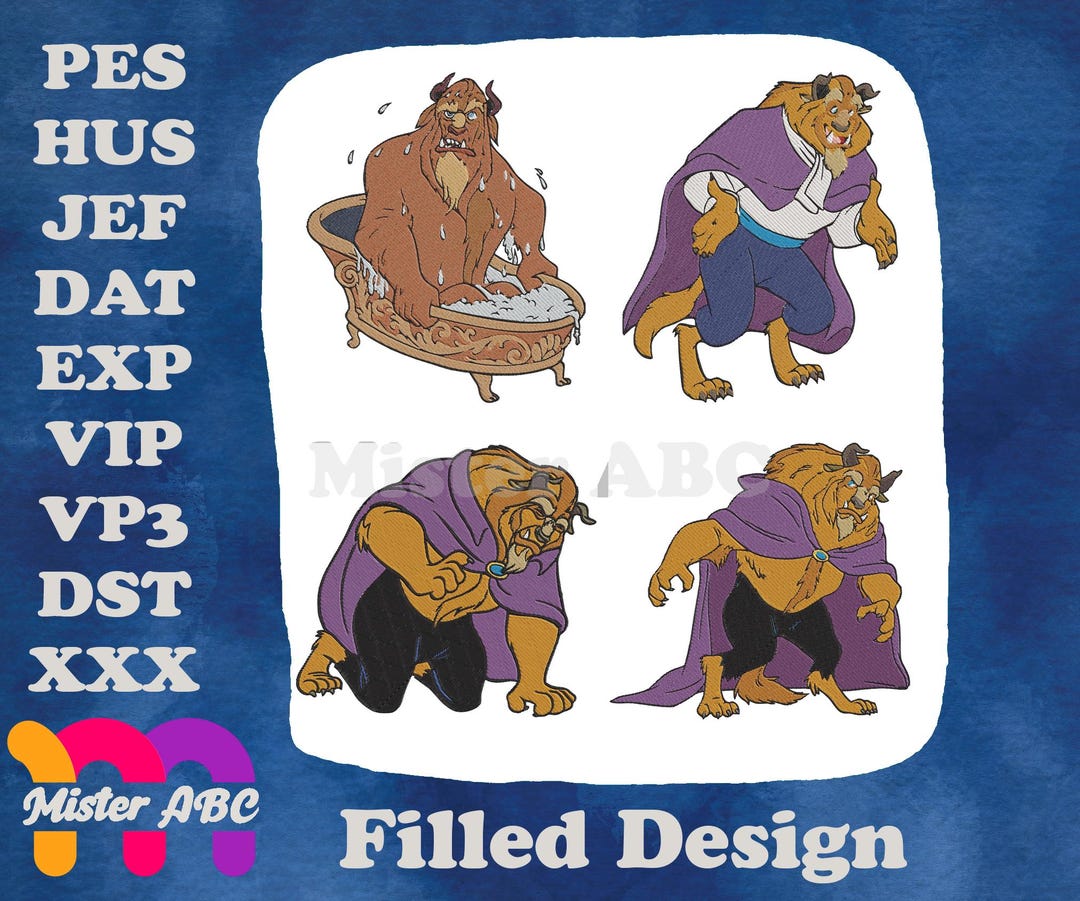 Disney Beauty Beast the Beast Sitting Pensive in Purple Cloak Enchanted ...