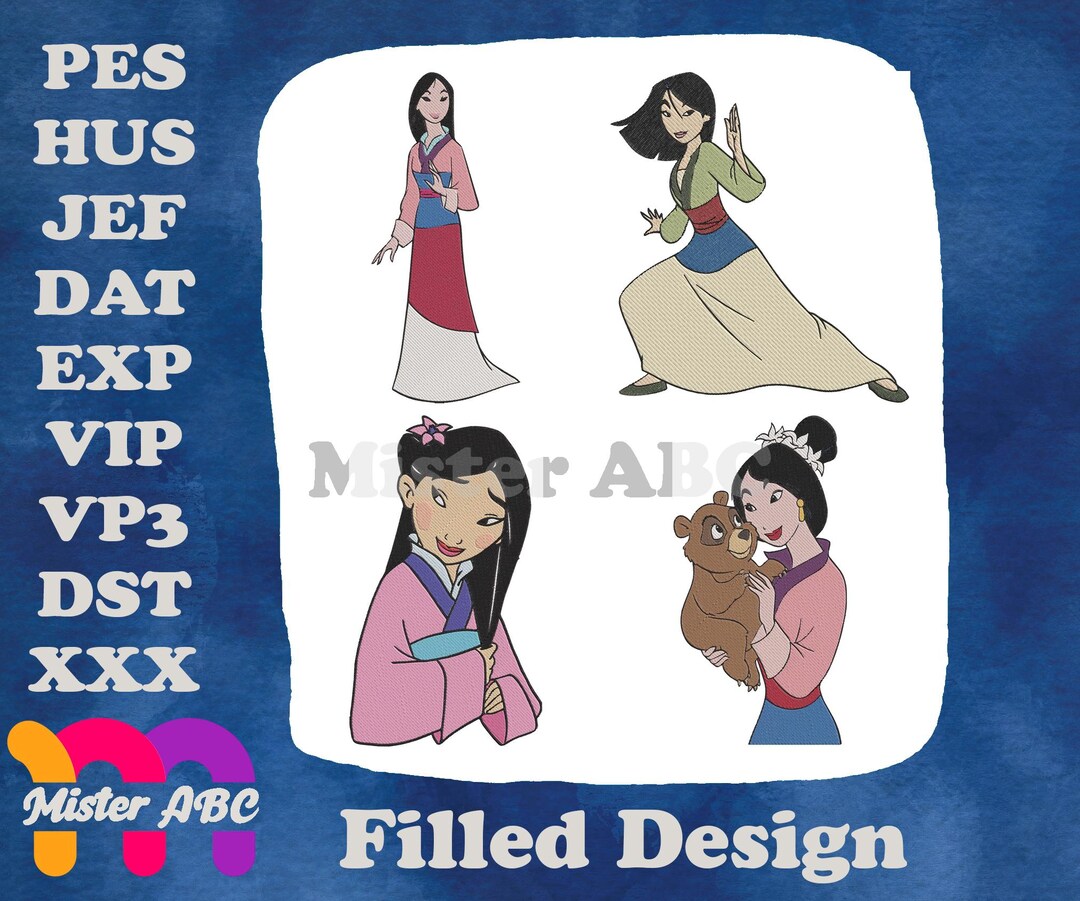 Disney Mulan Fa Mulan Pink Dress Warrior Attire With Little Brother Dog ...