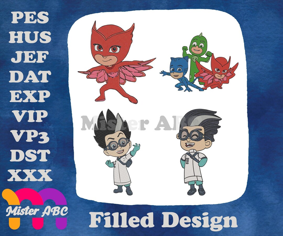 Pj Masks Owlette Catboy Gekko Romeo Mad Scientist Villain Heroes Group ...