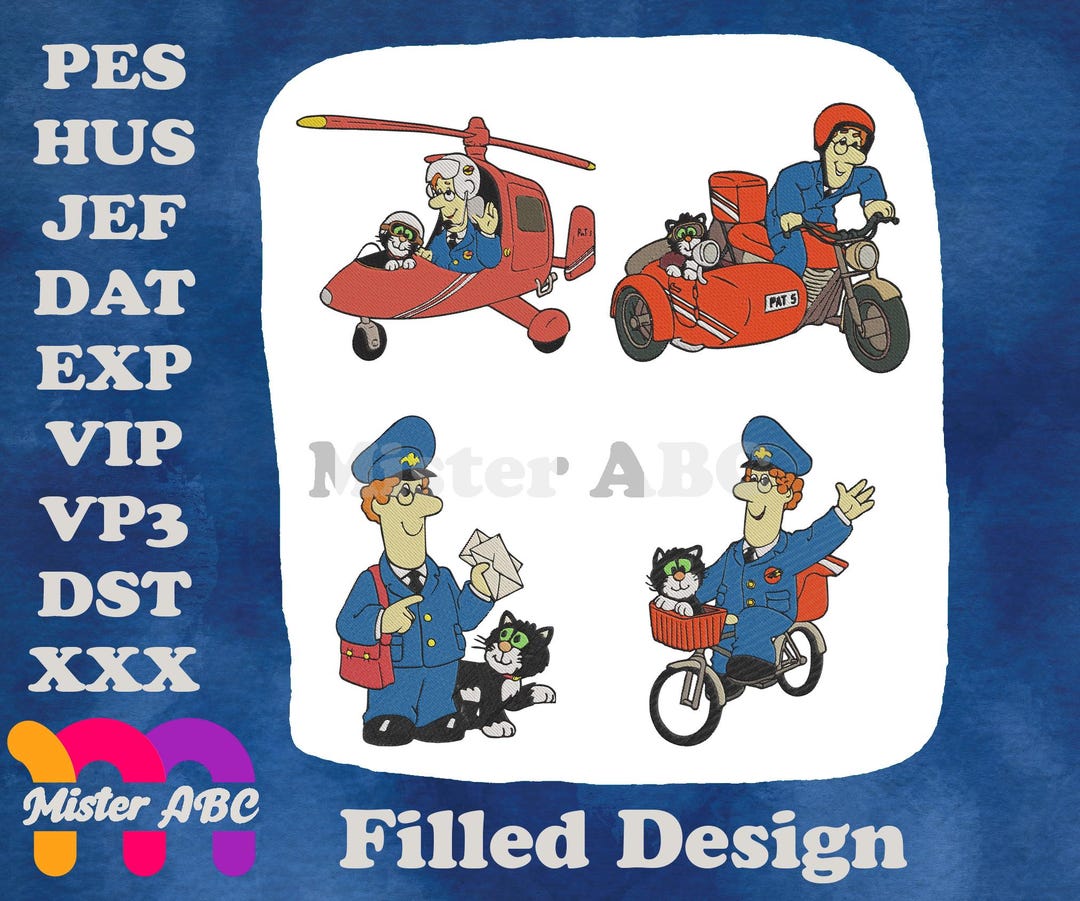 Postman Pat and Jess Cat in Helicopter Mail Van Delivery Service Kids ...