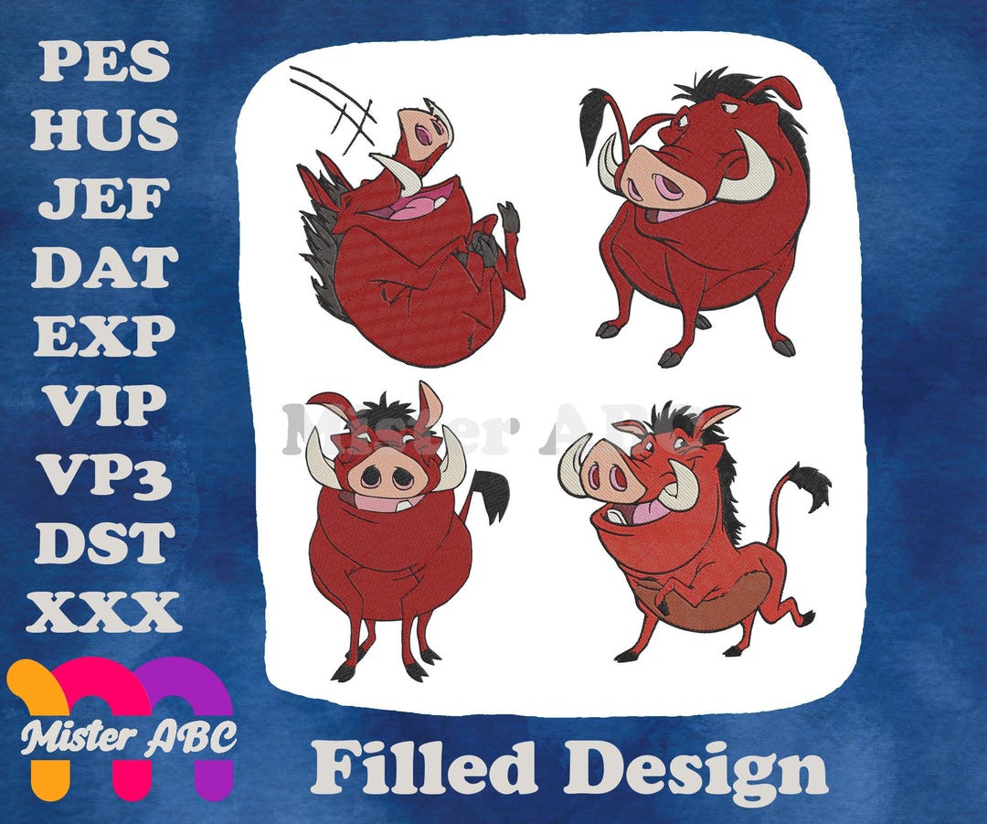 The Lion King Pumbaa Whog Various Poses Falling Standing Thoughtful ...