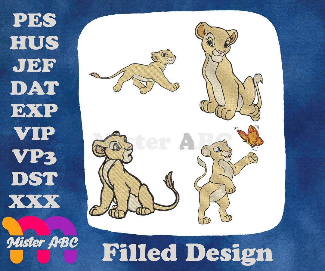 The Lion King Simba Cub Young Lion Running Sitting and With Butterfly ...