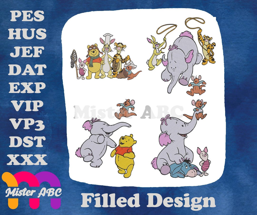 Disney Winnie Pooh Hundred Acre Wood Group Pooh Tigger Eeyore Lumpy Roo ...