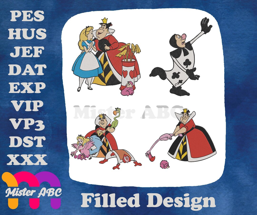 Alice in Wonderland Alice With Queen of Hes Playing Card Soldier ...