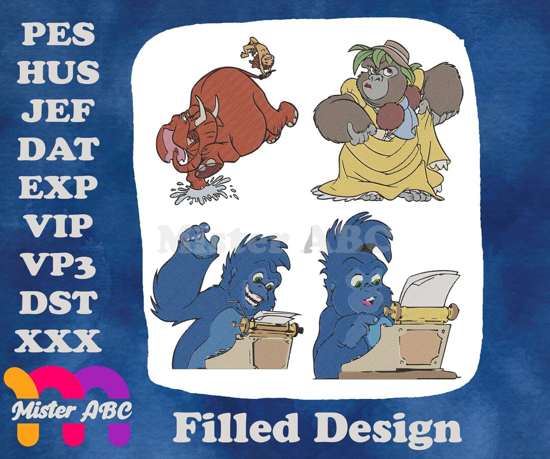 Tarzan Terk the Gorilla Playing Drums and Various Expressive Gorilla ...