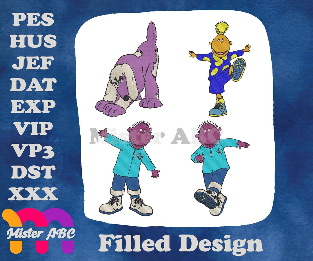 Tweenies Fizz Yellow Character Bella Blue Jake Green Milo Purple Group ...