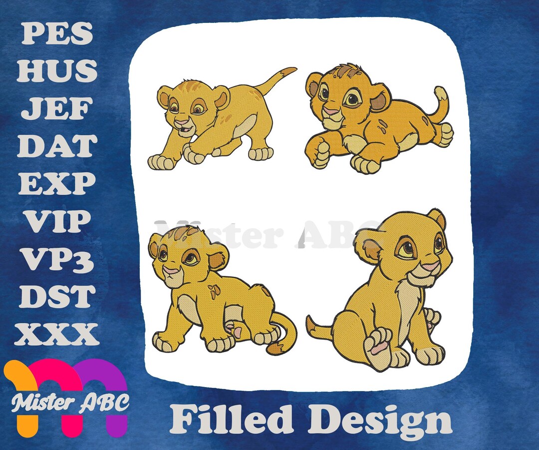 The Lion King Simba Cub Various Cute Sitting and Lying Down Character ...