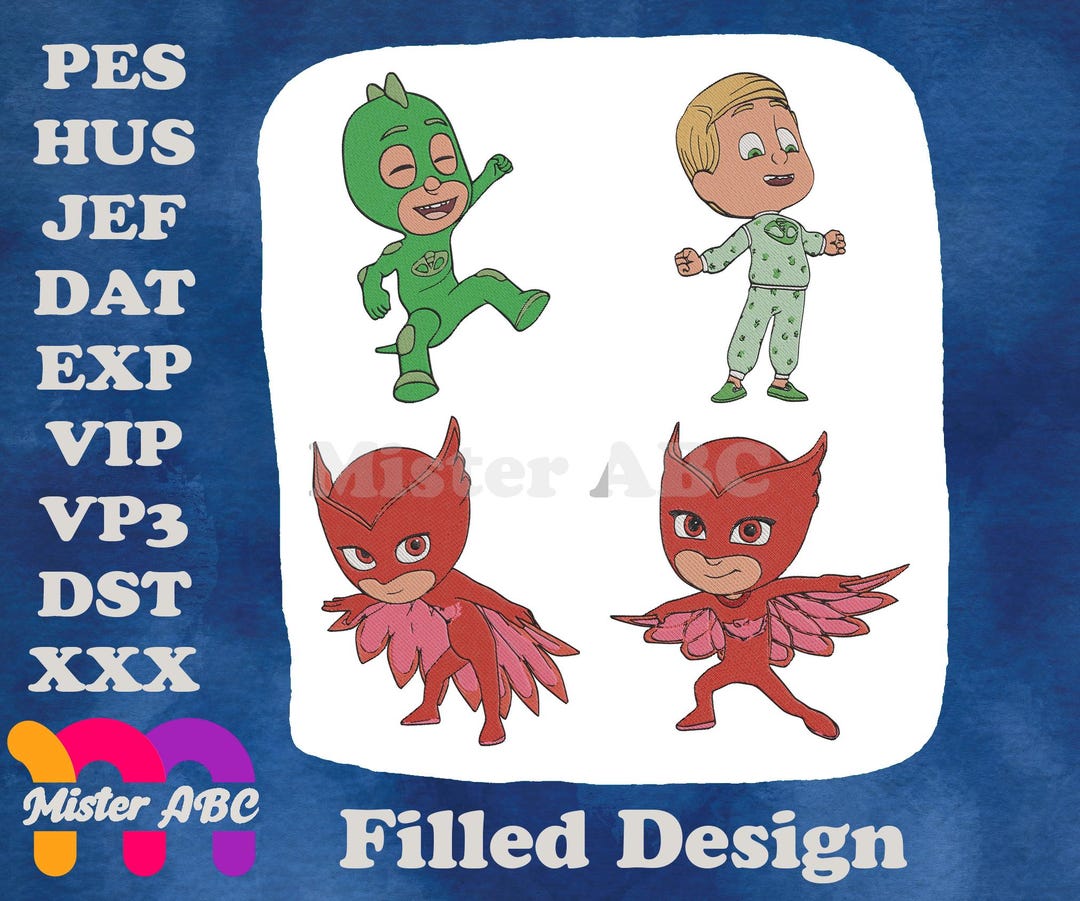 Pj Masks Gekko Green Hero Owlette Red Hero Greg Amaya Flying Climbing ...