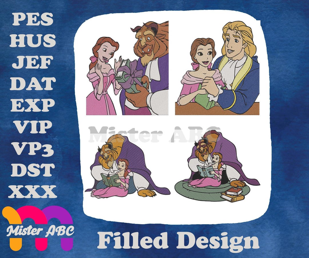 Disney Beauty Beast Belle Beast Reading Book Prince Adam Shared Moments ...