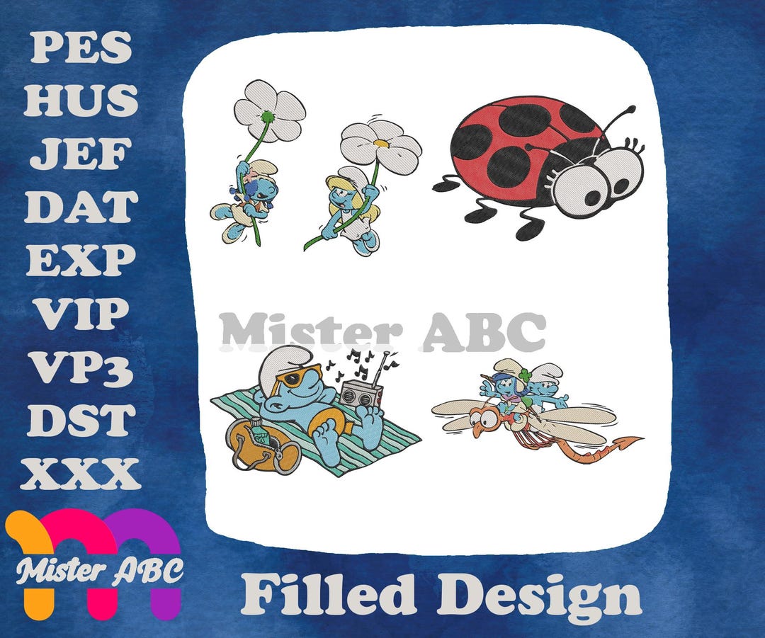 The Smurfs Flower Smurfs Lazy Smurf in Car Ladybug and Smurf on ...