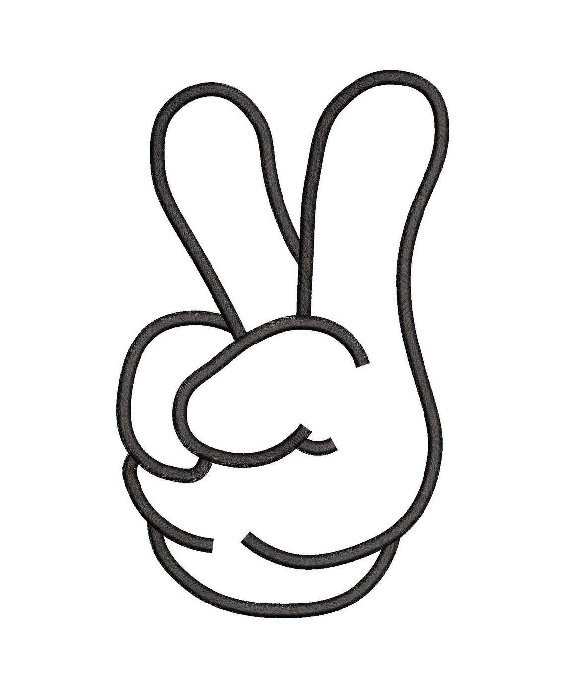 Mickey Mouse Disney Peace Sign Applique Design Disney | Etsy