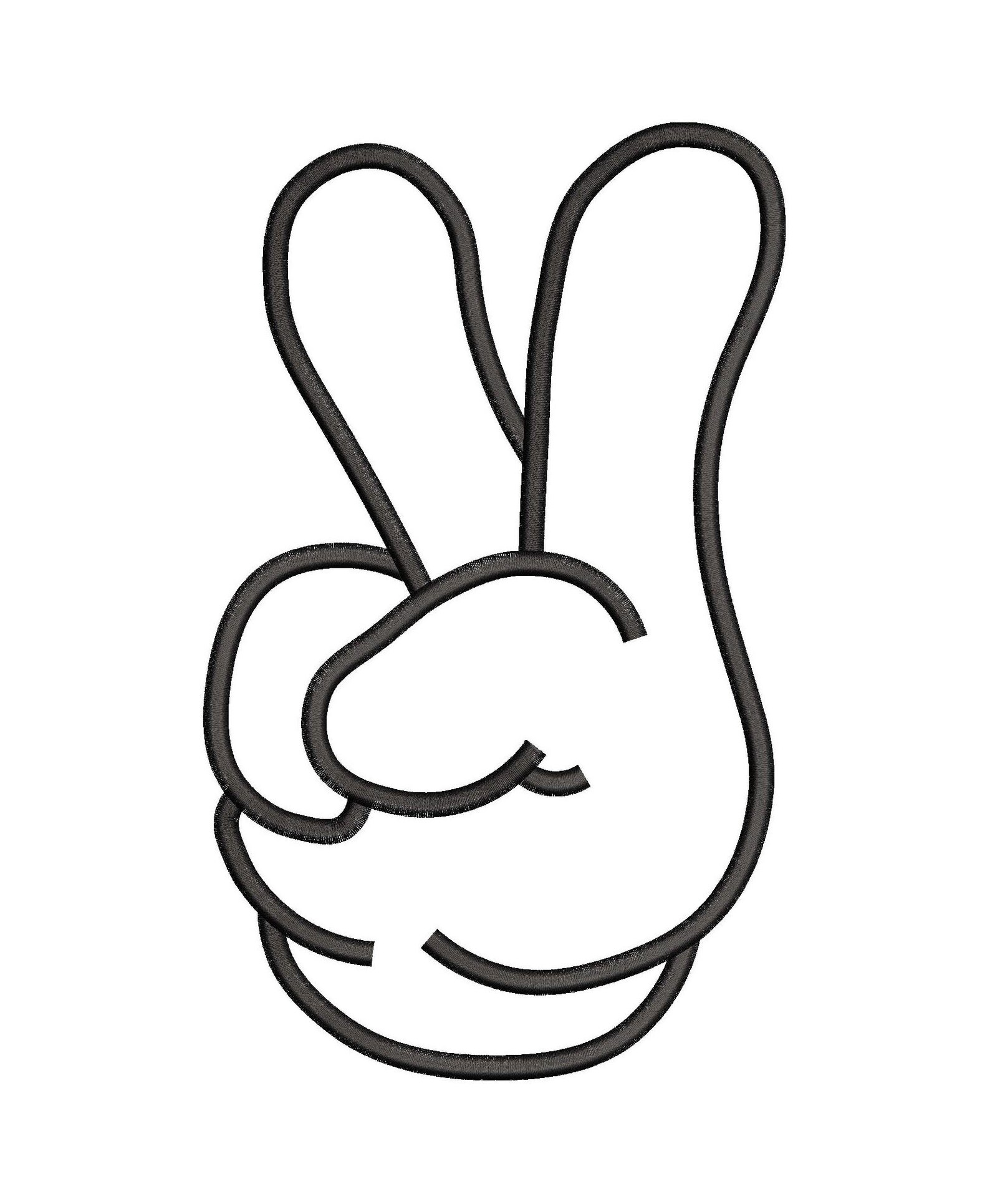 Mickey Mouse Disney Peace Sign Applique Design Disney | Etsy