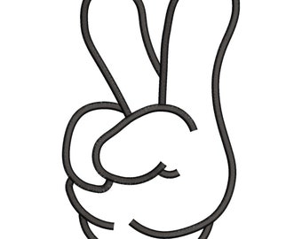 Mickey Peace Sign | Etsy