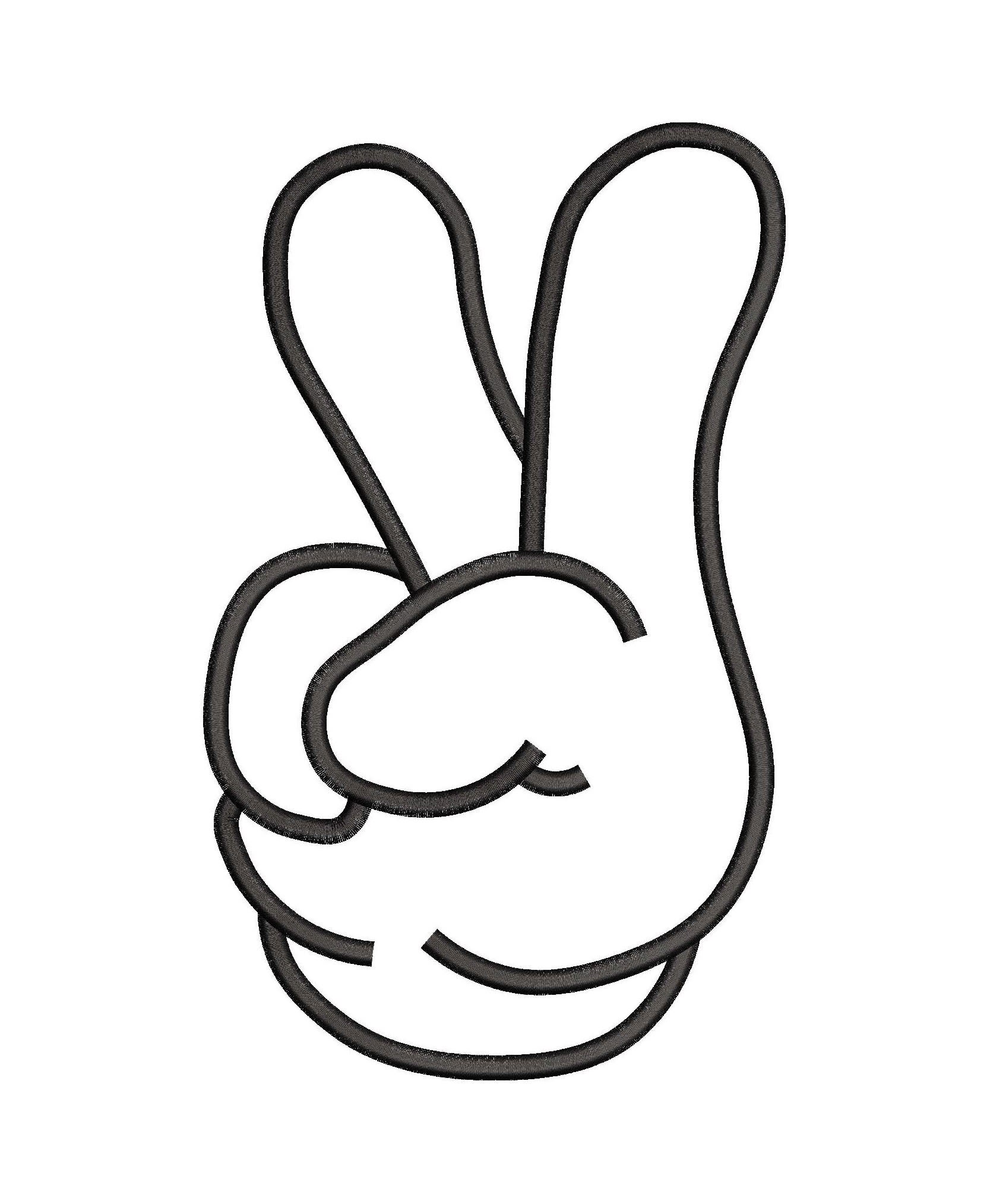 Mickey Mouse Disney Peace Sign Applique Design Disney | Etsy