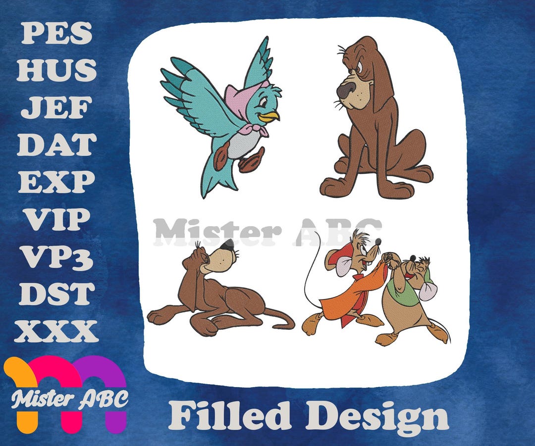 Cinderella Characters Bluebird Bruno the Dog Jaq Gus and Bruno ...