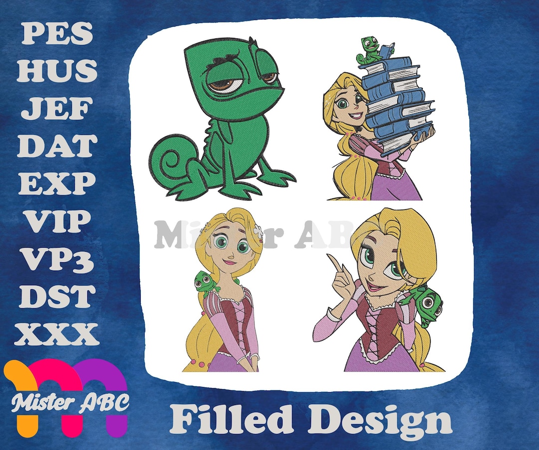 Disney Tangled Pascal Chameleon Poses Rapunzel Princess With Long Hair ...