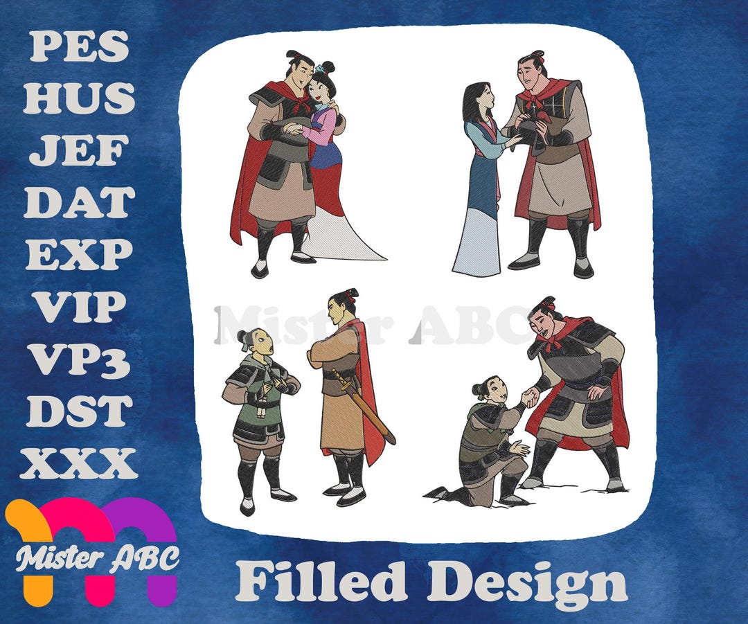 Mulan and Li Shang Romantic Interactions Shang With Ping and Group ...