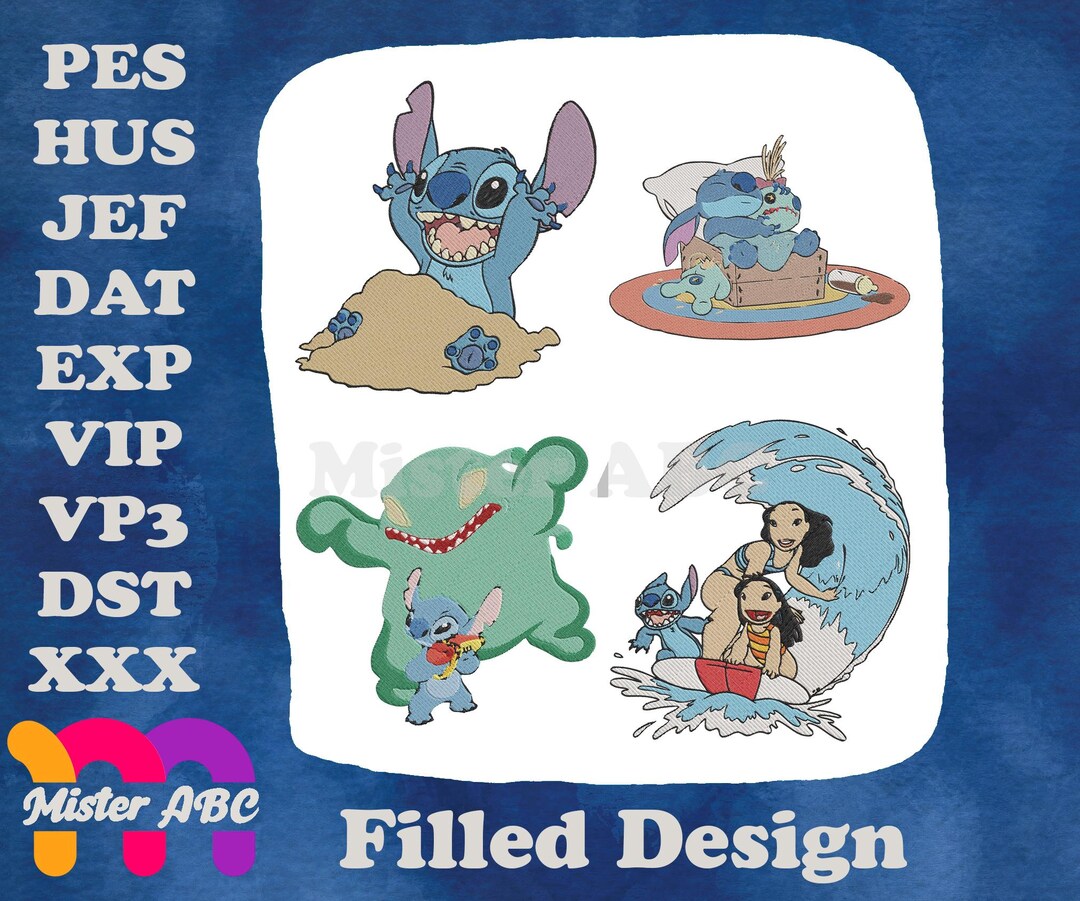 Disney Lilo Stitch Playing In Sand On Raft Surfing Slime Monster ...