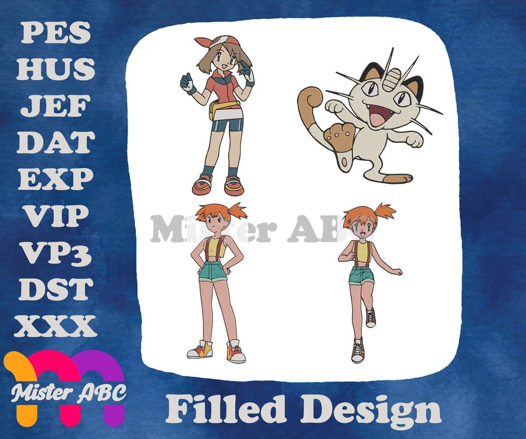 Pokemon Characters Trainer May Meowth and Trainer Misty Water Gym ...