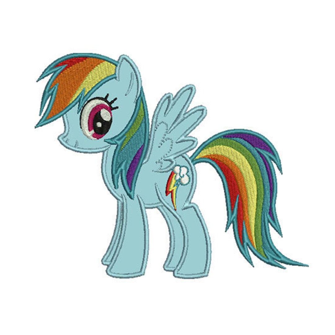 Rainbow Dash Applique Design - Etsy