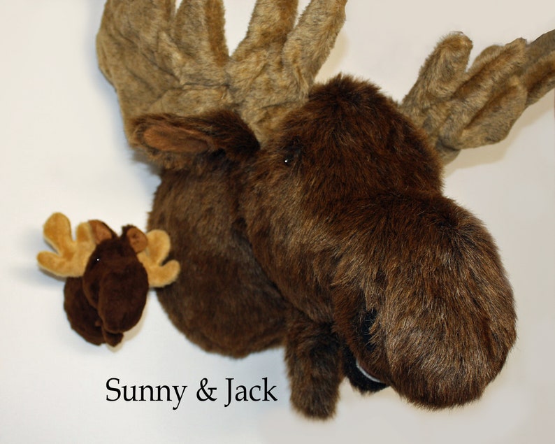 Plush Moose Head sunny Tiny Wall Mount - Etsy