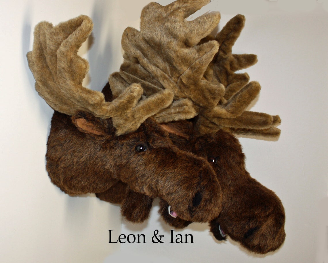 Plush Moose Head Ian Larger Shoulder Mount | Etsy