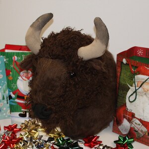 Plush Buffalo Head tatanka Large Wall Mount - Etsy