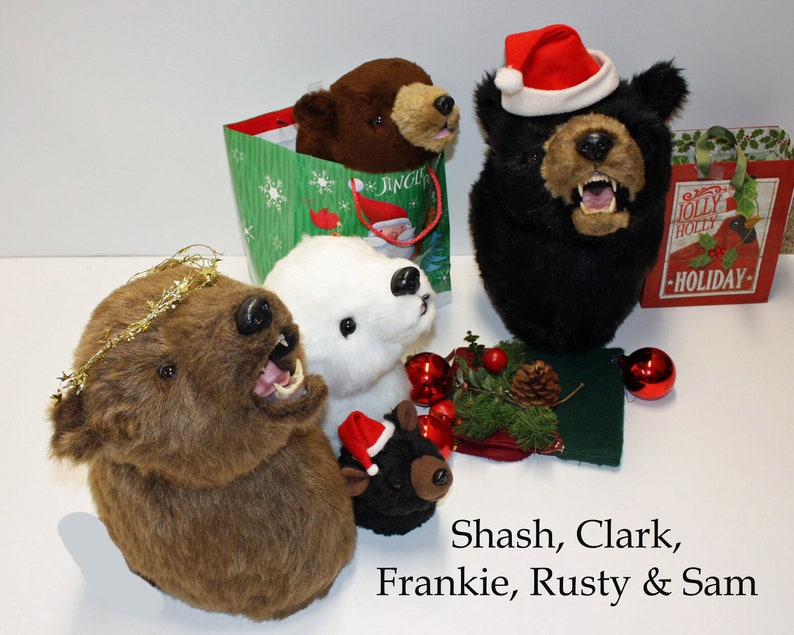 Plush Kodiak Bear Head shash Large Wall Mount | Etsy