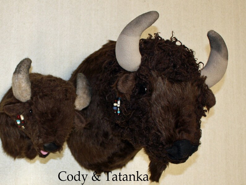 Plush Buffalo Head Cody Small Wall Mount | Etsy