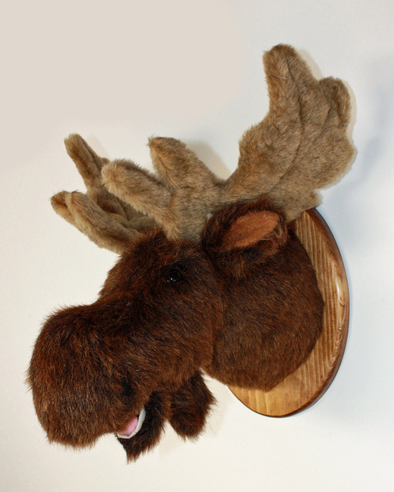 Plush Moose Head mitch Large Wall Mount | Etsy