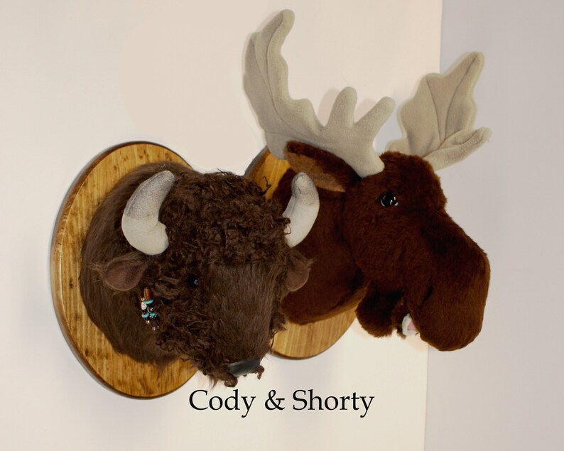 Plush Buffalo Head cody Small Wall Mount - Etsy