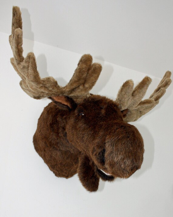 Plush Moose Head Ian Larger Shoulder Mount | Etsy