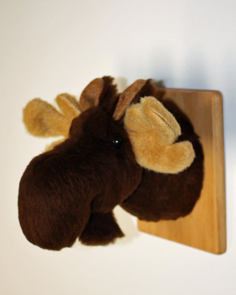 Plush Moose Head Sunny Tiny Wall Mount | Etsy