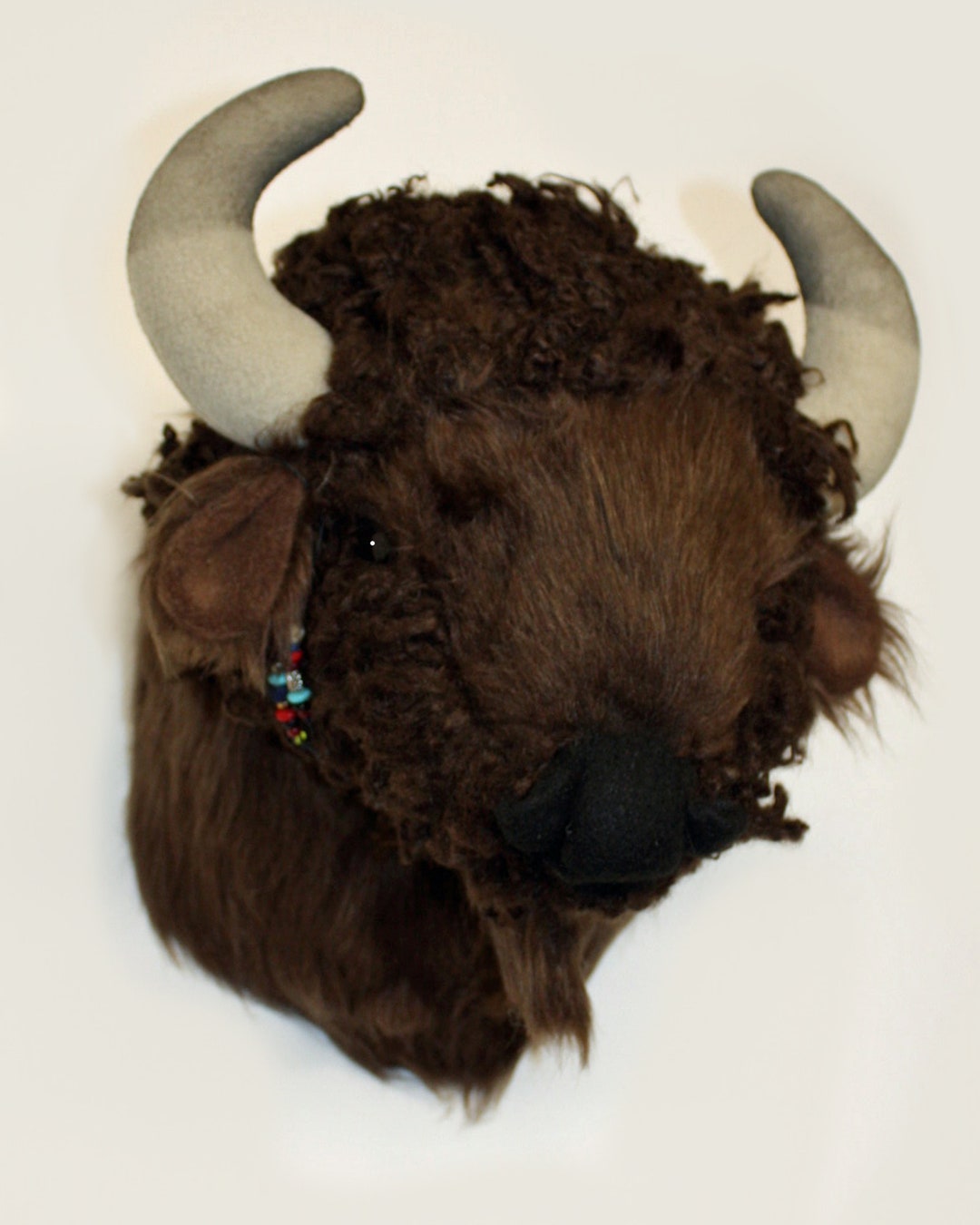 Plush Buffalo Head "wyatt" Medium Wall Mount - Etsy