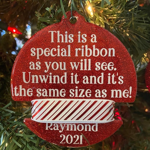 Personalized Height Memory Ornament ribbon Measurement - Etsy