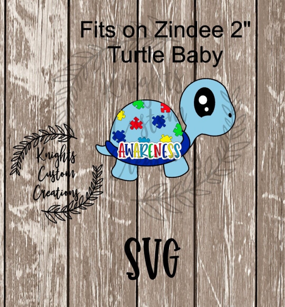 Autism Awareness Turtle Baby Zindee Acrylic Badge Reel SVG Instant ...