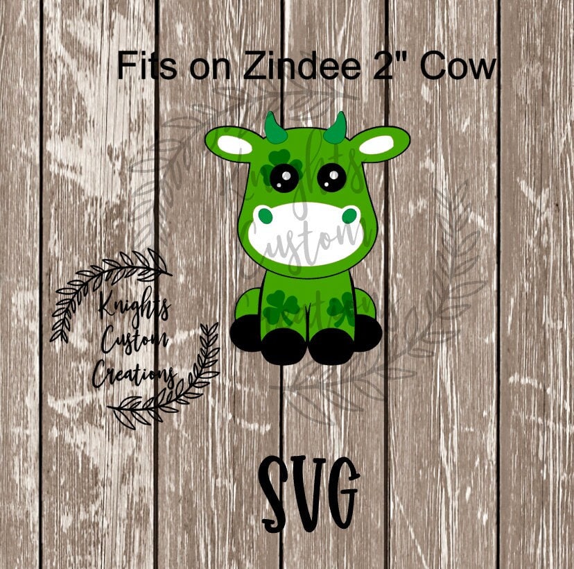 St. Patty's Day Cow Zindee Acrylic Badge Reel SVG Instant - Etsy