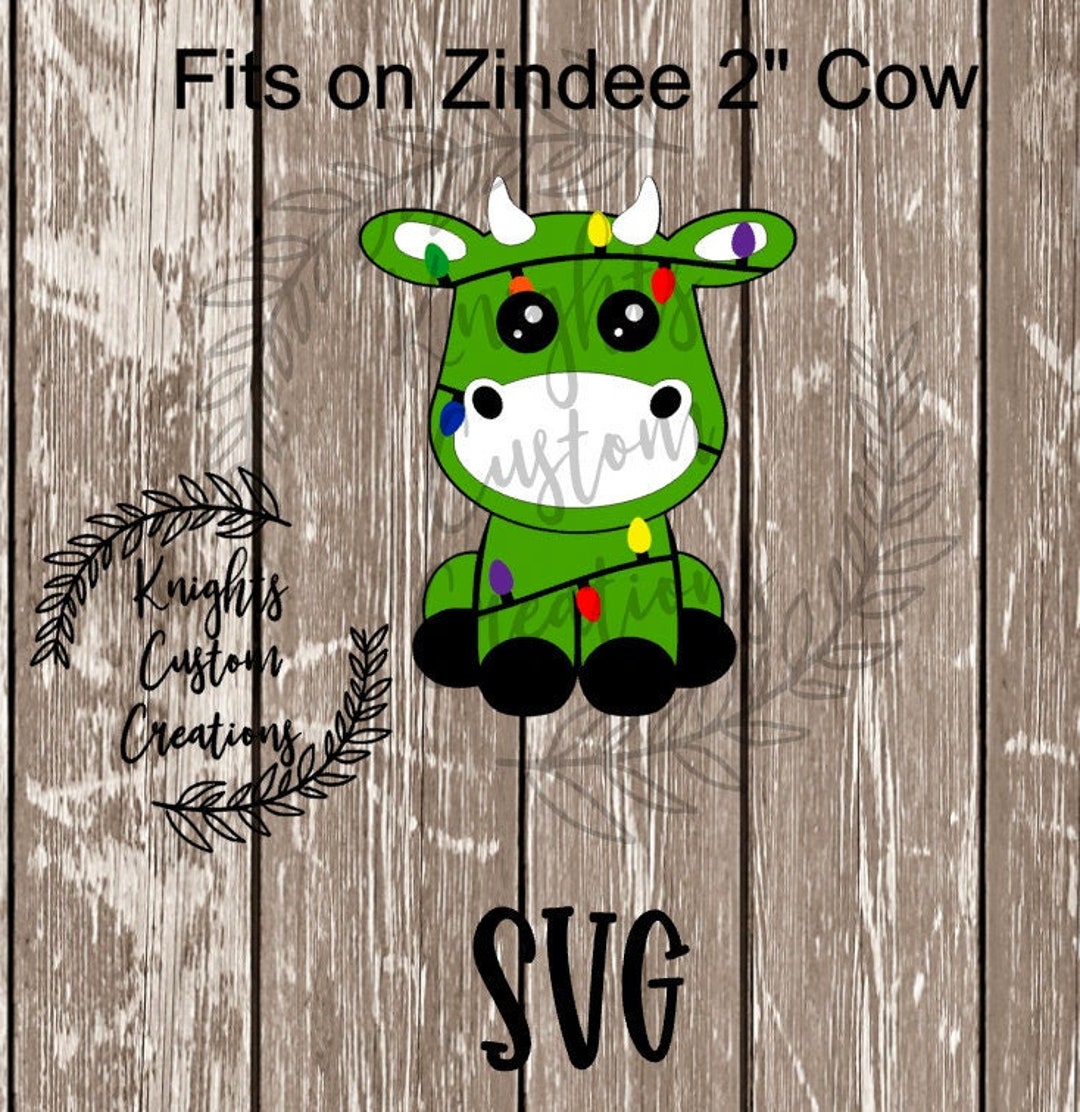 Christmas Tree Cow Zindee Badge Reel SVG Instant Digital Download - Etsy