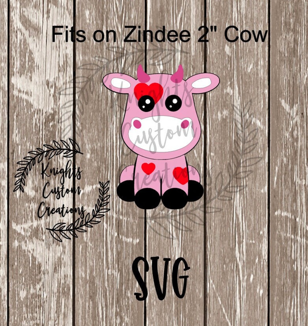Valentines Cow Zindee Acrylic Badge Reel SVG Instant Digital Download ...
