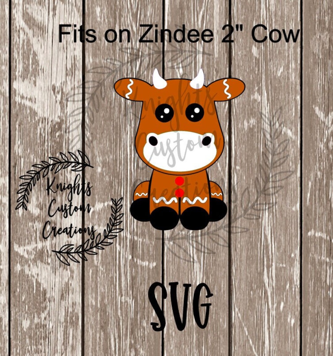 Gingerbread Man Cow Zindee Badge Reel SVG Instant Digital Download - Etsy