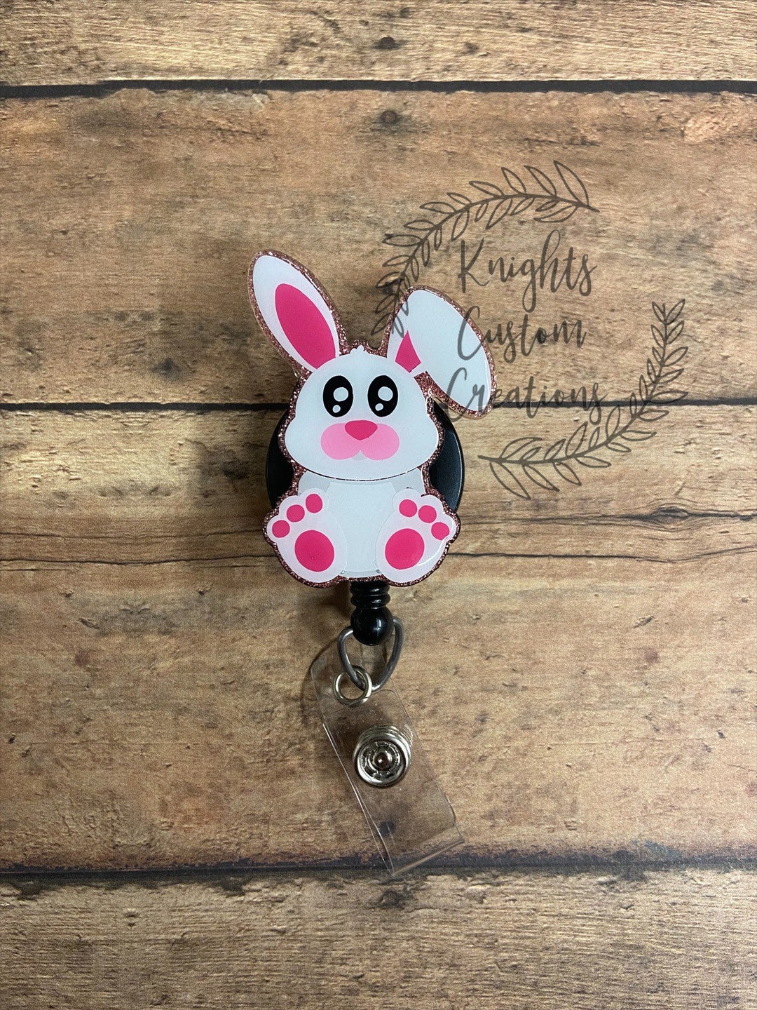 Easter Bunny Badge Reel, ID Holder, Retractable Badge Reel ...