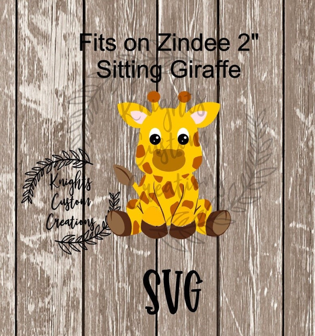 Sitting Giraffe Zindee Badge Reel SVG Instant Digital Download - Etsy