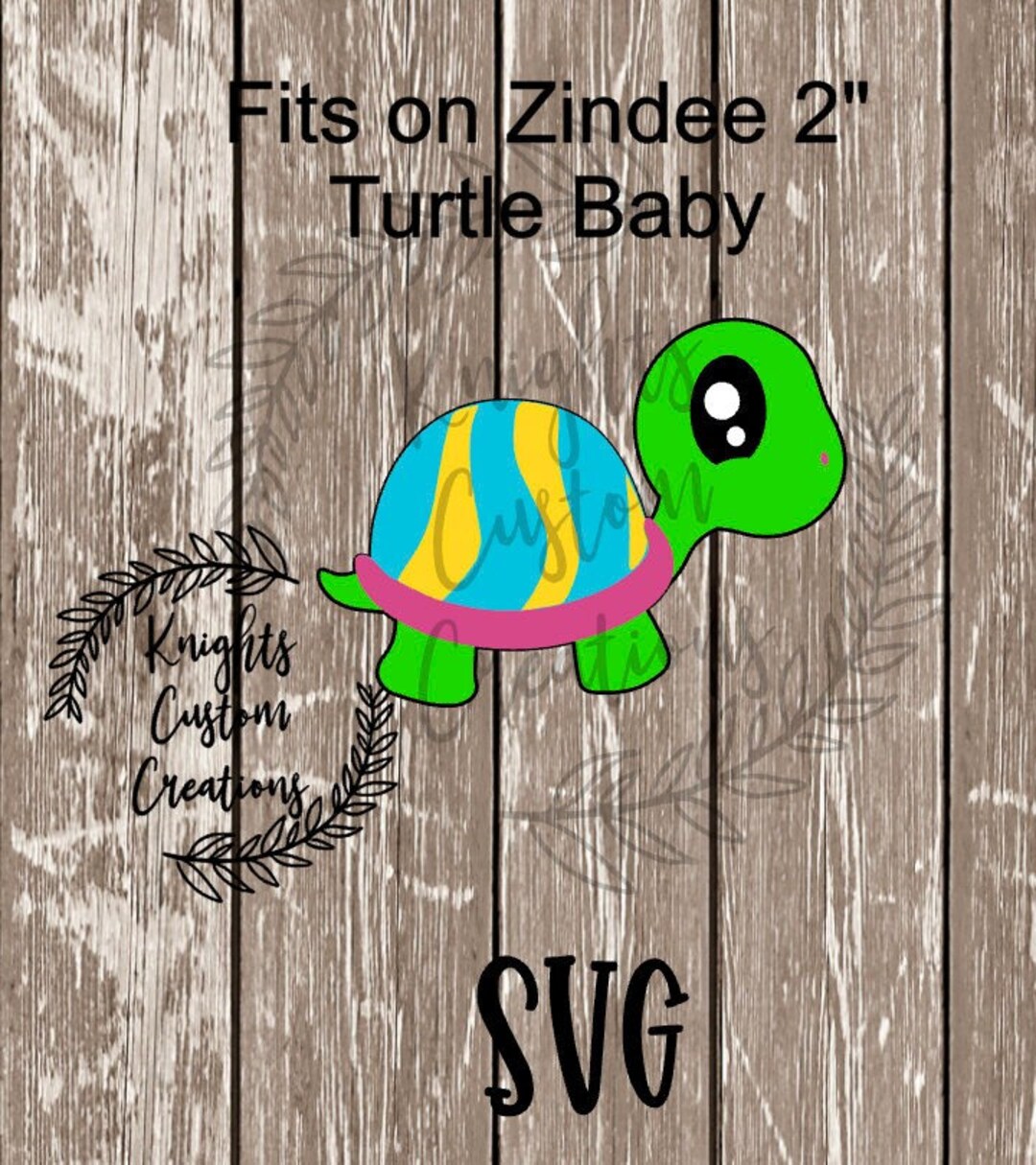 Striped Turtle Baby Zindee Acrylic Badge Reel SVG Instant Digital ...