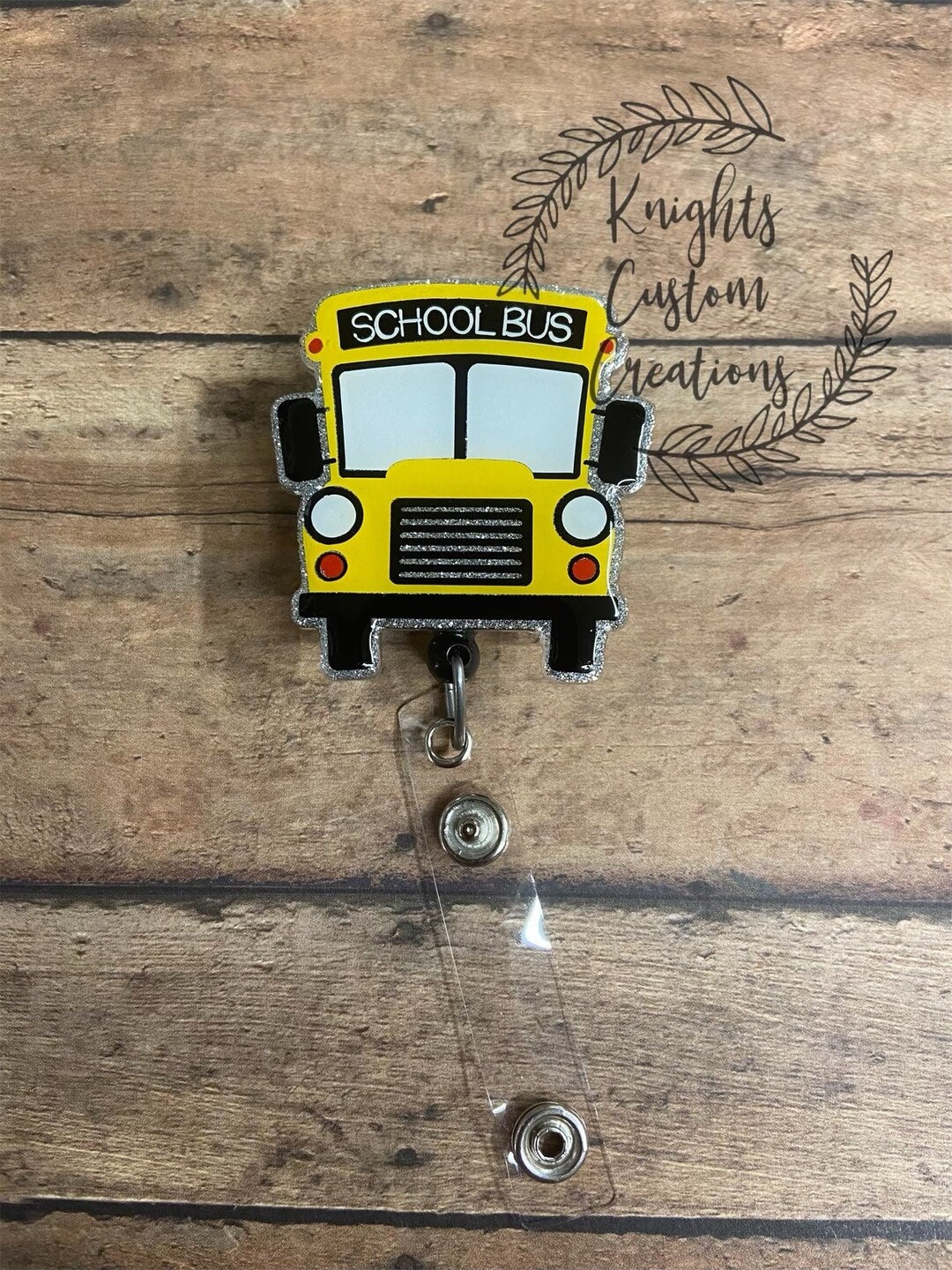 School Bus Badge Reel, ID Holder, Retractable Badge Reel ...